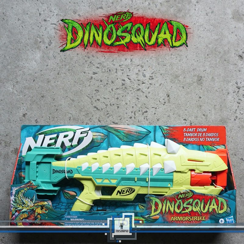 Jual NERF DinoSquad Armorstrike Blaster 8 Rotating Drum 16 Dart Dino ...