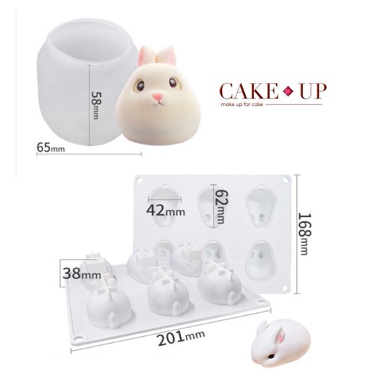 Jual Cetakan Kelinci Bunny silikon pudding coklat fondant Easter bunny ...