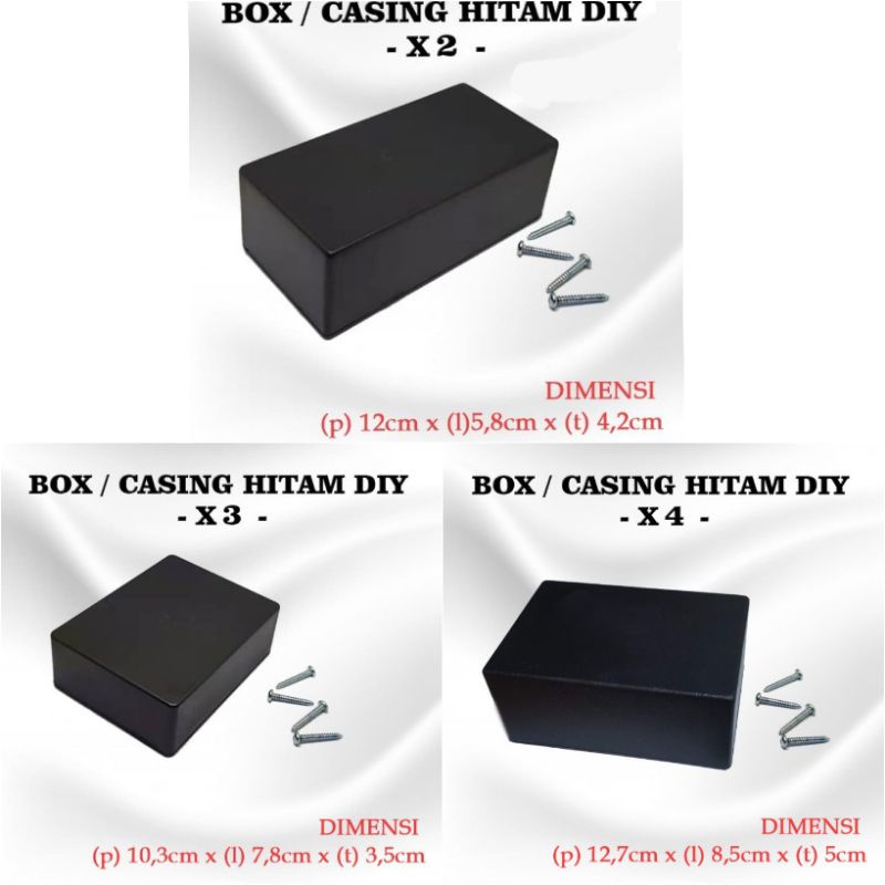 Jual Box Kotak Hitam Casing Plastik hitam komponen tebal sudah berikut ...