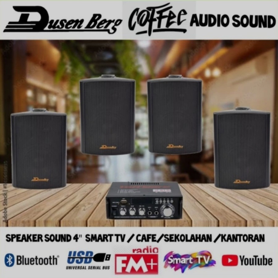 Jual PAKET SOUND SYSTEM CAFE RESTO SPEAKER DUSENBERG 4 INCH 4 SPEAKER ...