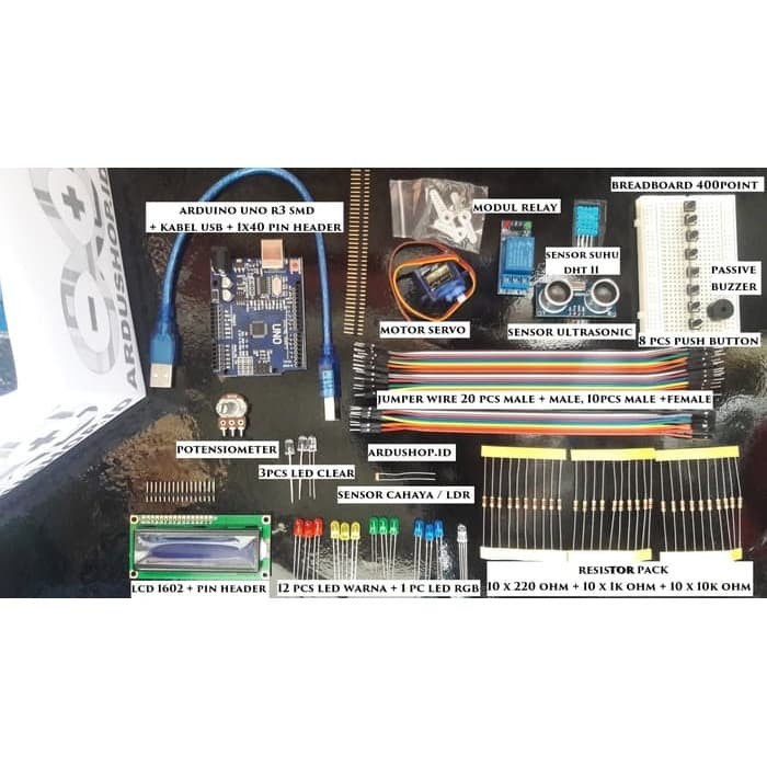 Jual Starter Kit Arduino Uno R3 Compatible Paket Untuk Pemula Kit