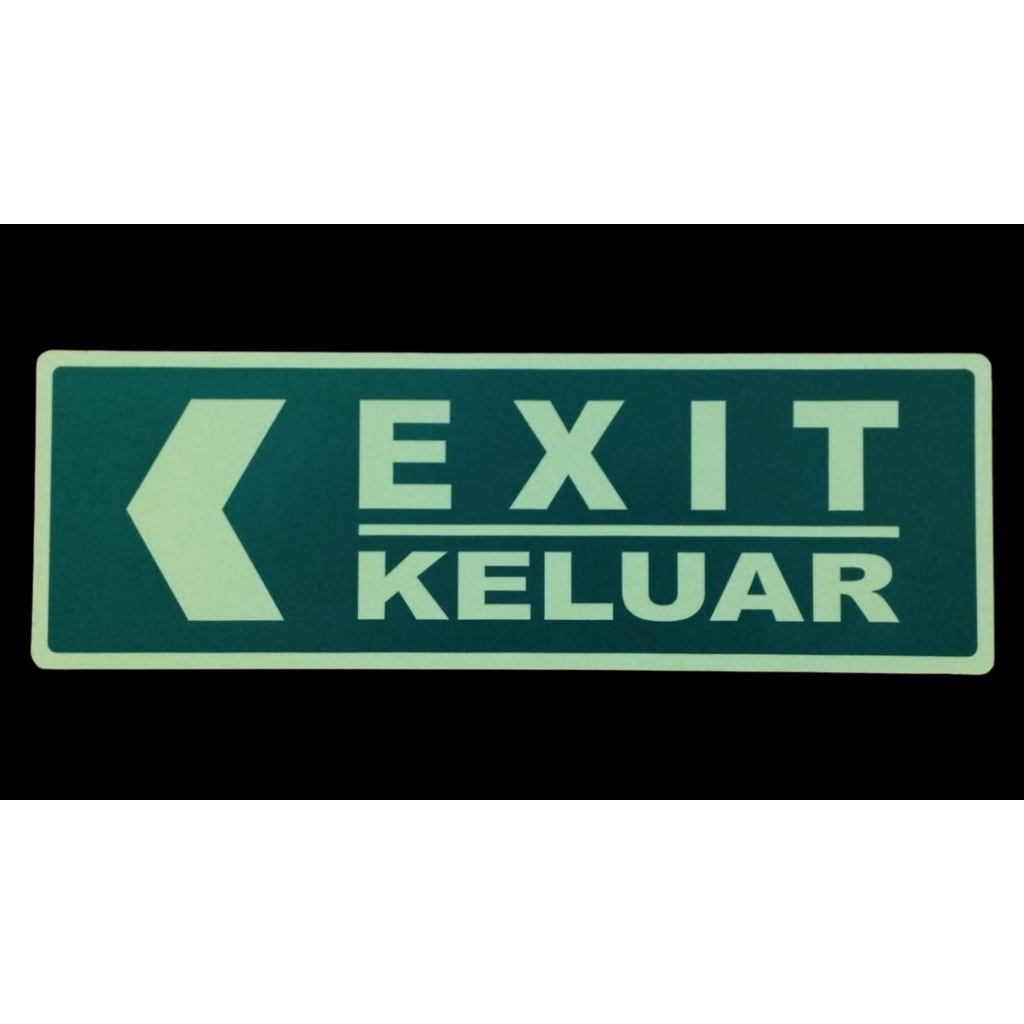 Jual Rambu Jalur Evakuasi HIJAU. Posfor/Glow in The Dark. Acrylic 30x10 cm | Shopee Indonesia