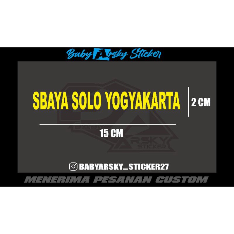 Jual STICKER CUTTING SBAYA-SOLO-YOGYAKARTA | Shopee Indonesia