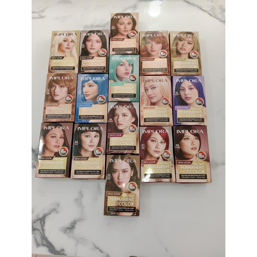 Jual IMPLORA HAIR COLOR /PEWARNA RAMBUT/SEMIR 30g+30ml | Shopee Indonesia