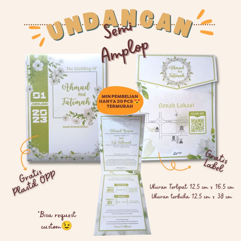 Jual Undangan Pernikahan, Engagement, Acara Costum Semi Amplop Costum ...