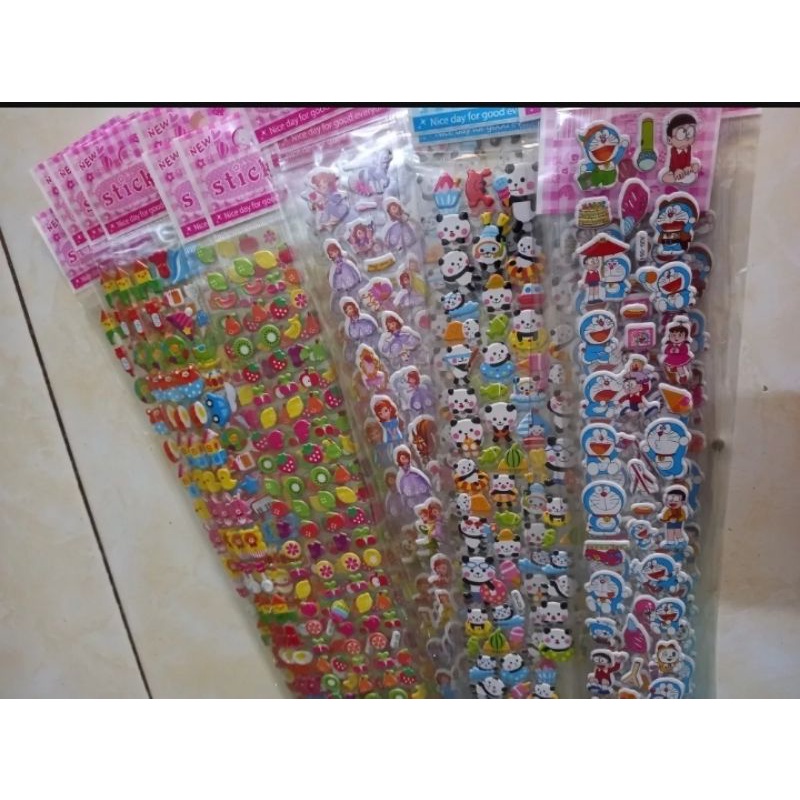 Jual stiker timbul panjang mix isi 20 pcs | Shopee Indonesia
