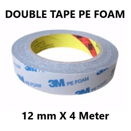 Jual 3M DOUBLE TAPE PE FOAM 12MM / ISOLASI BUSA 12 MM X 4 METER BOLAK BALIK | Shopee Indonesia
