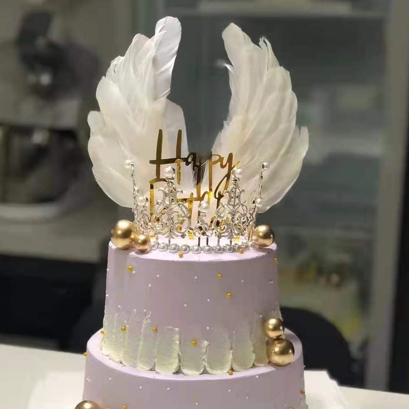 Jual CAKE TOPPER BULU SAYAP DEKORASI CAKE ULANG TAHUN WEDDING ...