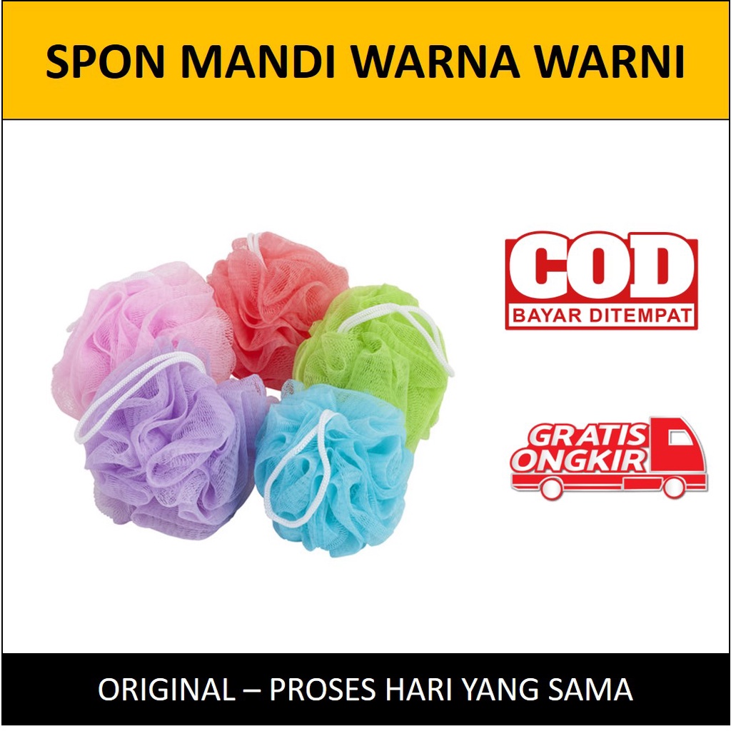 Jual Spon Mandi Warna Warni Sponge Mandi Mekar Bath Spon Jaring Shower ...