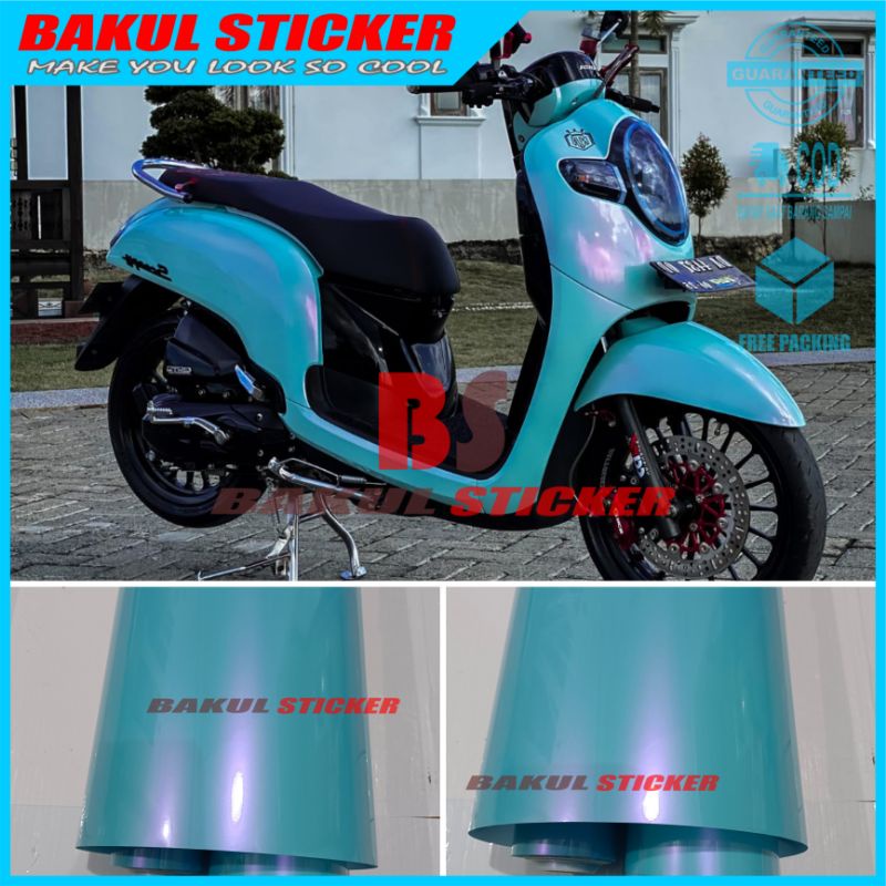 Jual Stiker Scotlite Motor Ice Blue Lembayung Skotlet Biru Muda Candy ...