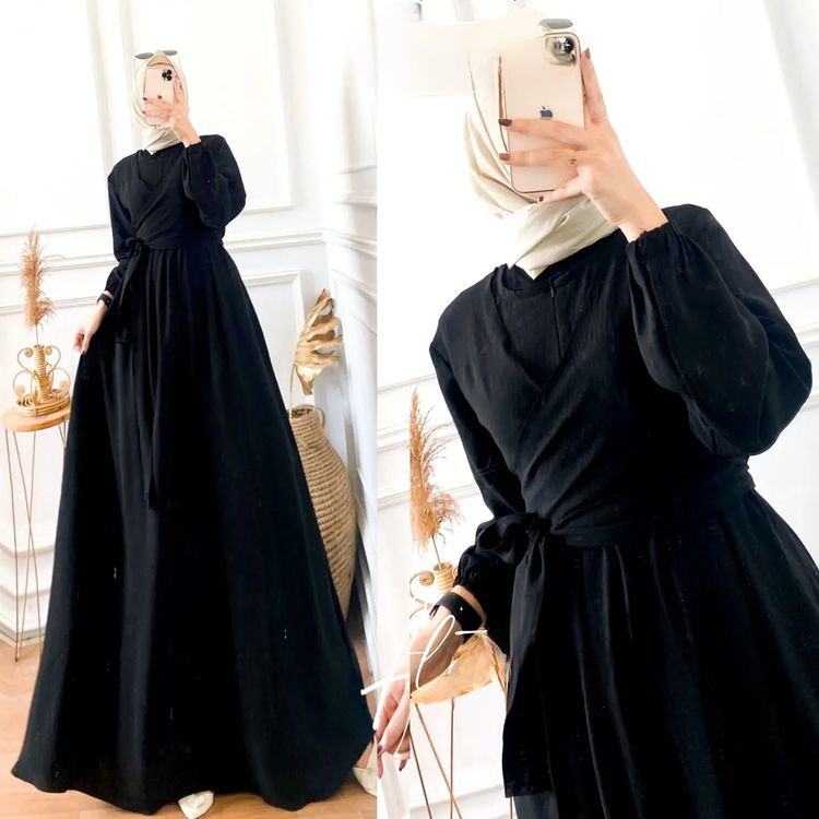 Jual baju gamis 2025 model baru Aleta Maxi Dress Gamis Putih simple ...