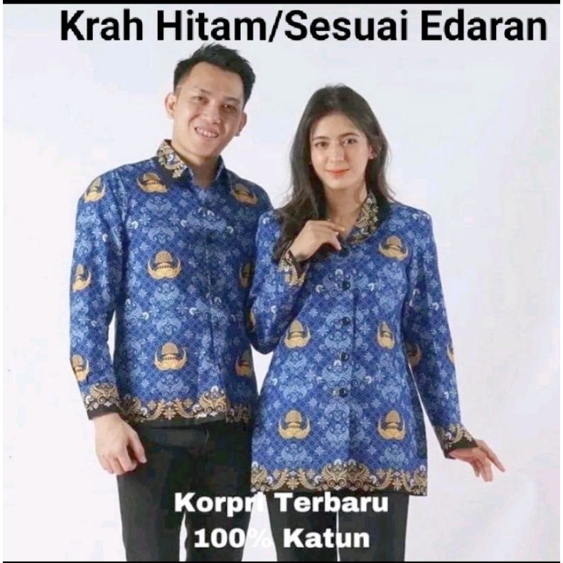 Jual KORPRI TERBARU 2022 KERAH HITAM FULL FURING | Shopee Indonesia