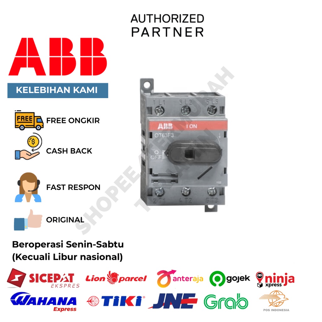 Jual ABB SWITCH DISCONNECTOR OT63F3 1SCA105332R1001 | Shopee Indonesia