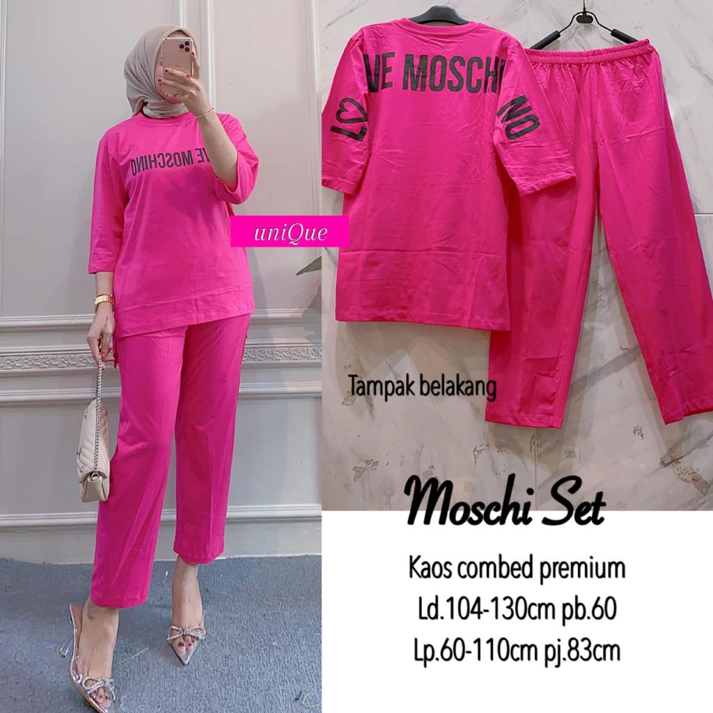 Jual SETCEL WANITA VIRAL TERBARU / SET MOCHINO / COOTON COMBAD 24S ...