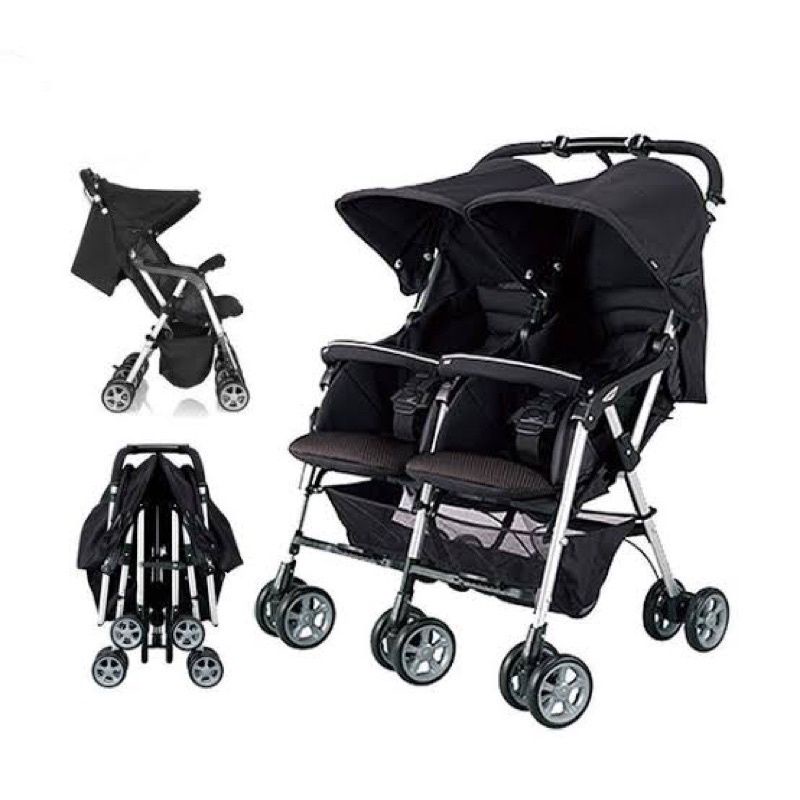 Jual Stroller combi spazio duo compact 2 go twin stroller kembar second ...