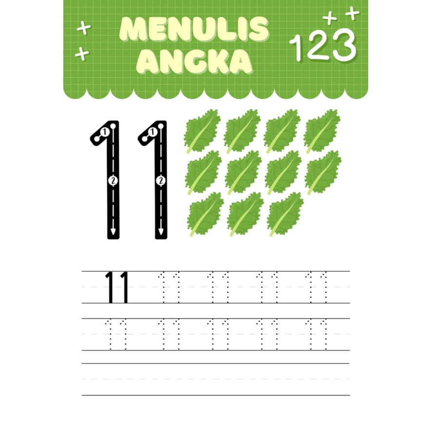 Jual Aktivitas Anak Belajar Menulis Angka / Gambar Sketsa Angka seri 11 ...