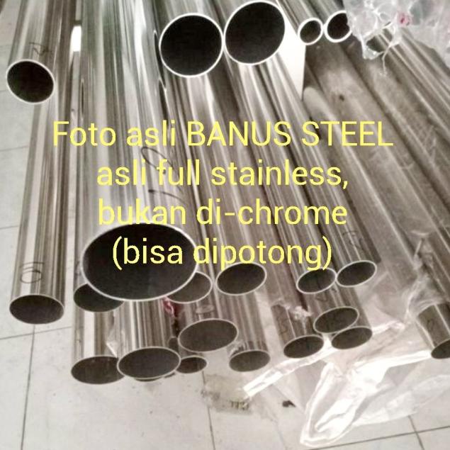 Jual Pipa 2" inch stainless tebal 1,5 mm panjang 1 meter kilap ornamen ...
