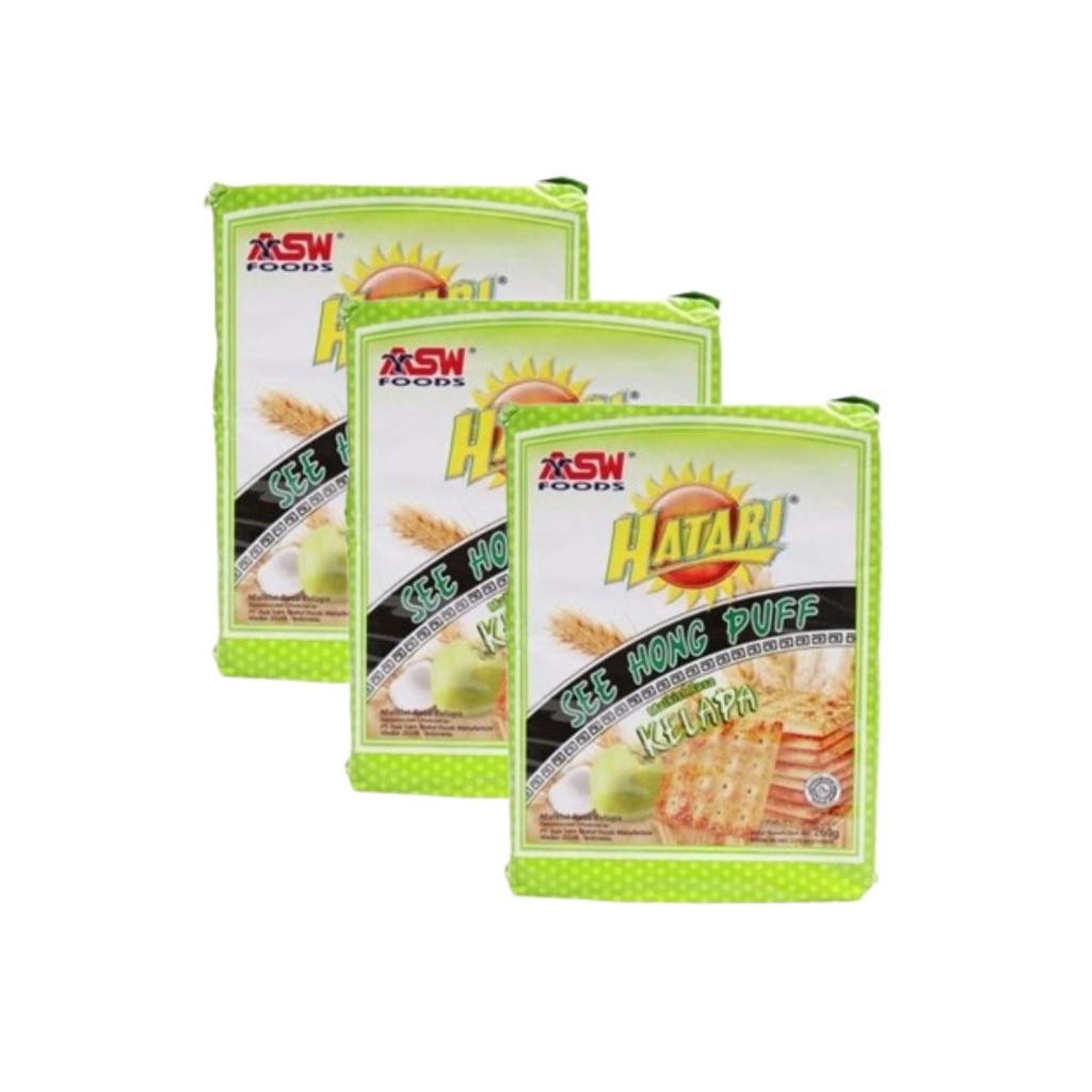 Jual Hatari See Hong Puff Biskuit Kelapa 3 x 245 gr | Shopee Indonesia