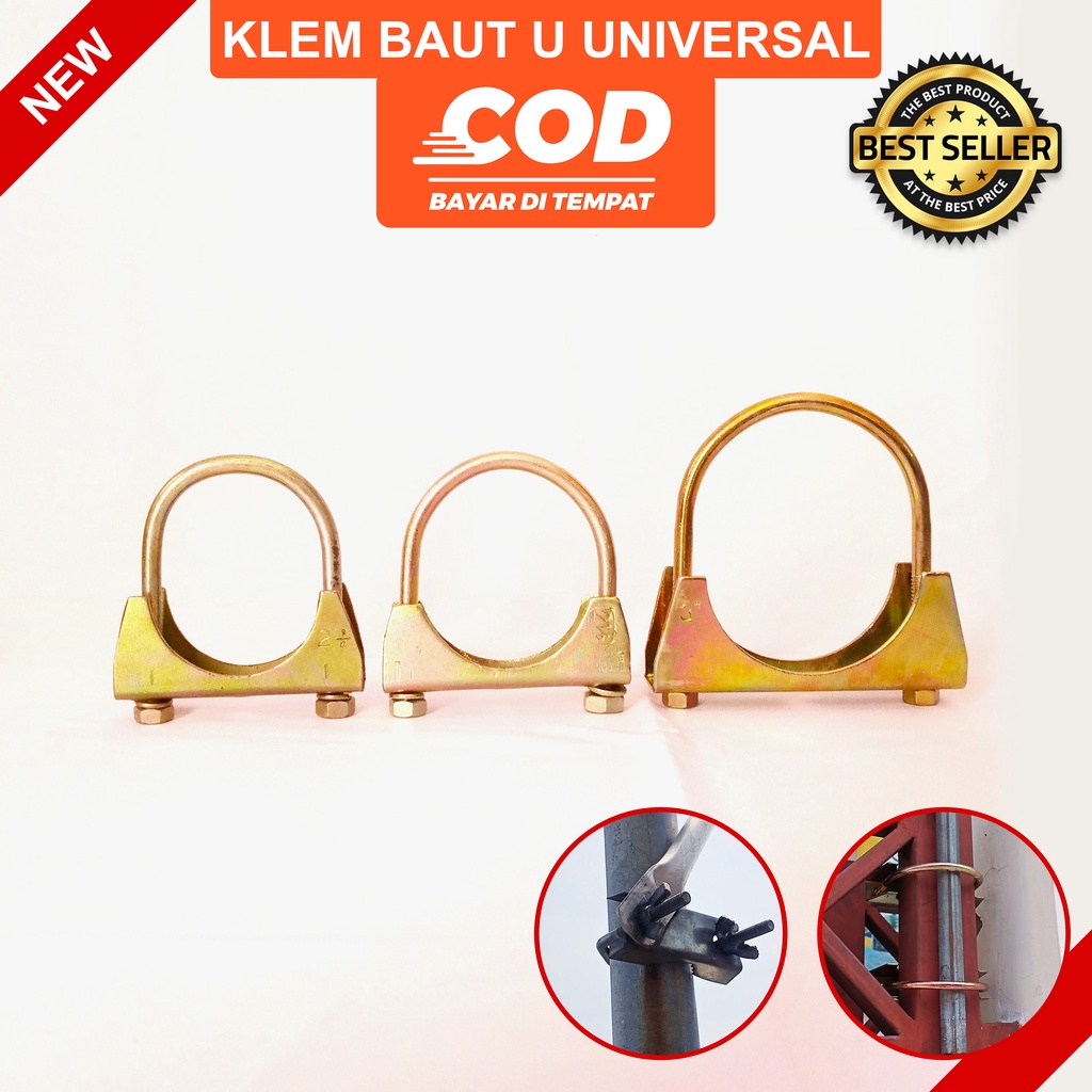 Jual UNIVERSAL Klem Knalpot U (ukuran 2 1/4, 2 1/2, 3) (Dim, Inci, Inch ...