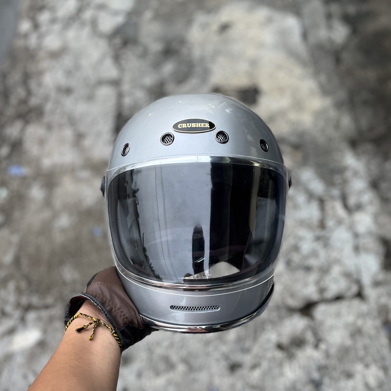 Jual Helm BELL Bullit Silver Glossy / Helm Custom Classic Retro ...