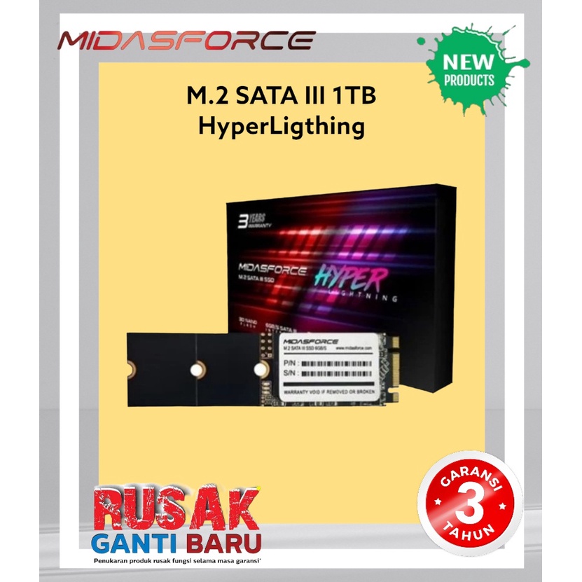 Jual SSD M2 SATA M.2 SATA III 2280 1TB GB MIDAS FORCE HYPER LIGHTNING ...