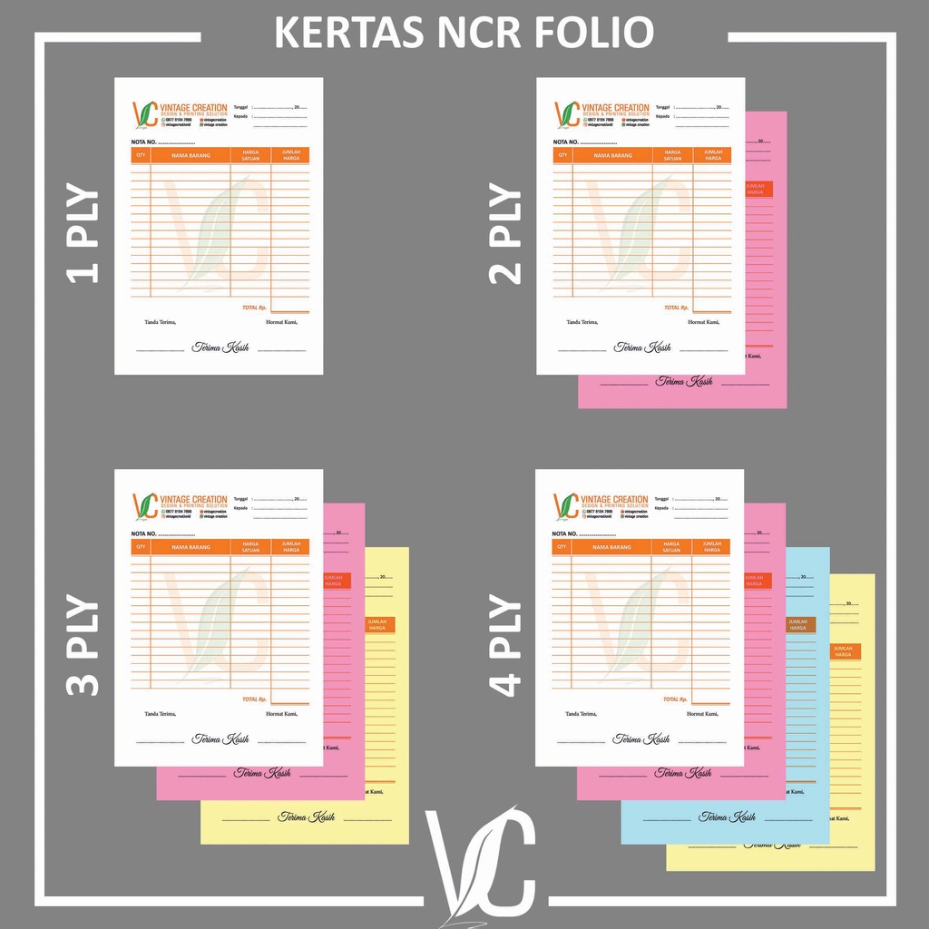 Jual CETAK NOTA KWITANSI CUSTOM MURAH ISI 50 BAHAN NCR | Shopee Indonesia