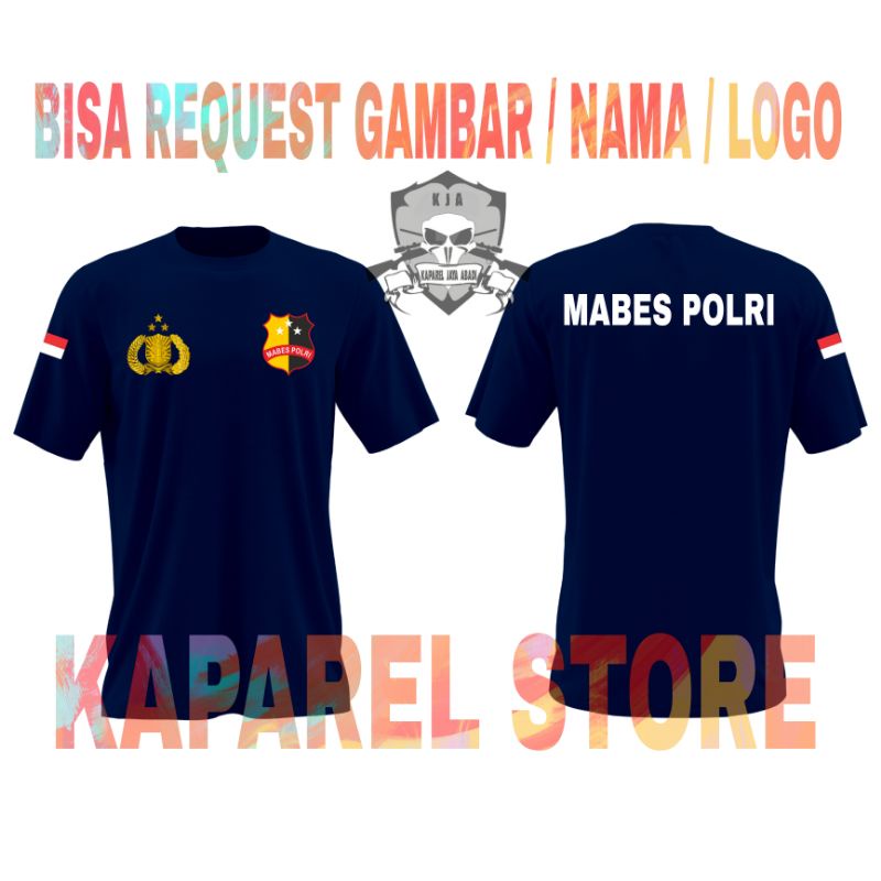 Jual Kaos Logo Mabes Polri / Baju Polisi Polri / Atasan Mabes Polri ...
