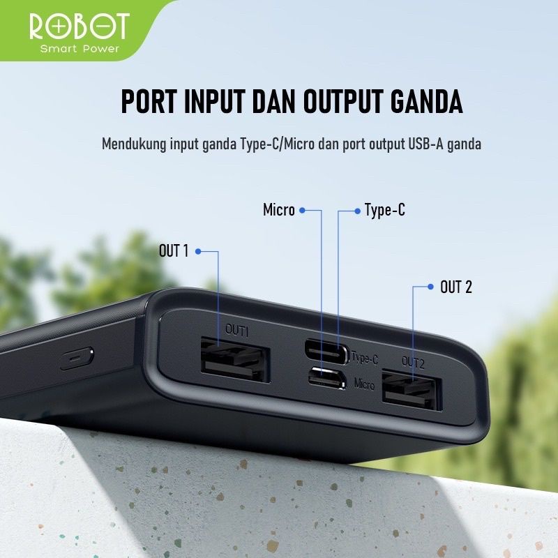 Jual ROBOT RT190s Powerbank 10000mAh With LED Dual Input and Output ...