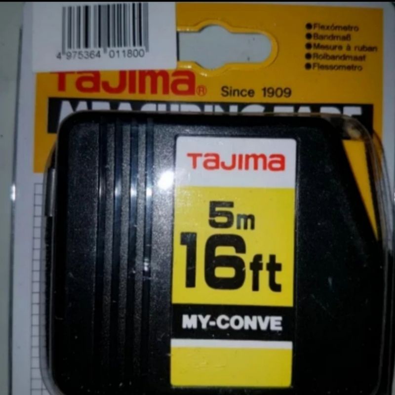 Jual Meteran Tajima 5 Meter 16 Ft Tajima meteran roll 5 meter, measuring tape MY CONVE 16 ft ...