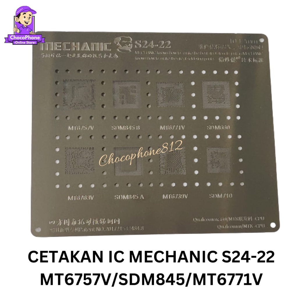 Jual PLAT CETAKAN IC MECHANIC S24-22 MT6757V SDM845 QUALCOMM MTK CPU ORIGINAL | Shopee Indonesia