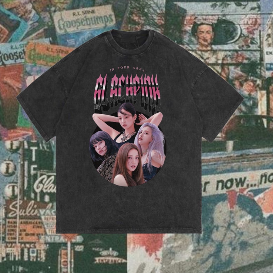 Jual HAPI BASIC "Blackpink" Oversized T-Shirt | Stone Wash | Kaos Korea Blackpink in your area ...