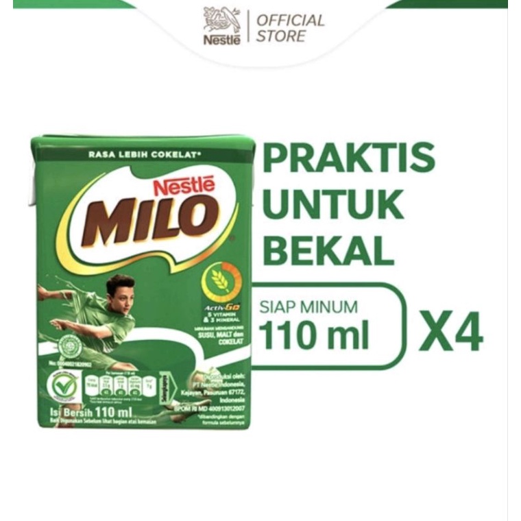 Jual Milo Susu Milo Susu UHT Cokelat 1 bundle isi 4pcs | Shopee Indonesia