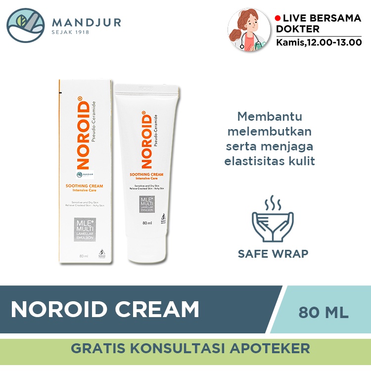 Jual Noroid Soothing Cream 80 mL - Pelembab Kulit Kering dan Bersisik ...