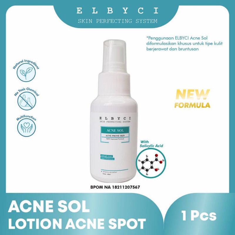 Jual Acne sol lotion acne spot elbyci | Shopee Indonesia