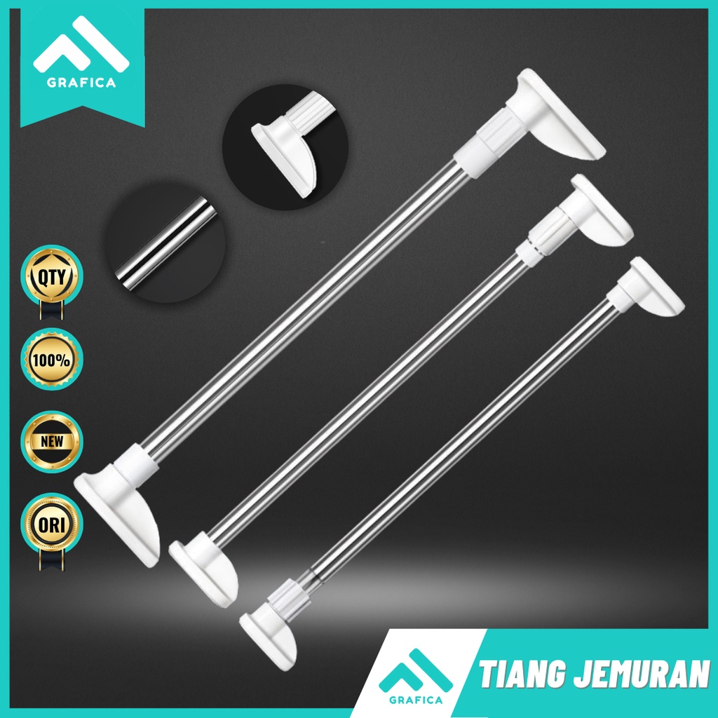 Jual TIANG RAK JEMURAN GANTUNGAN PAKAIAN BAJU DINDING TANPA BOR PAKU ...