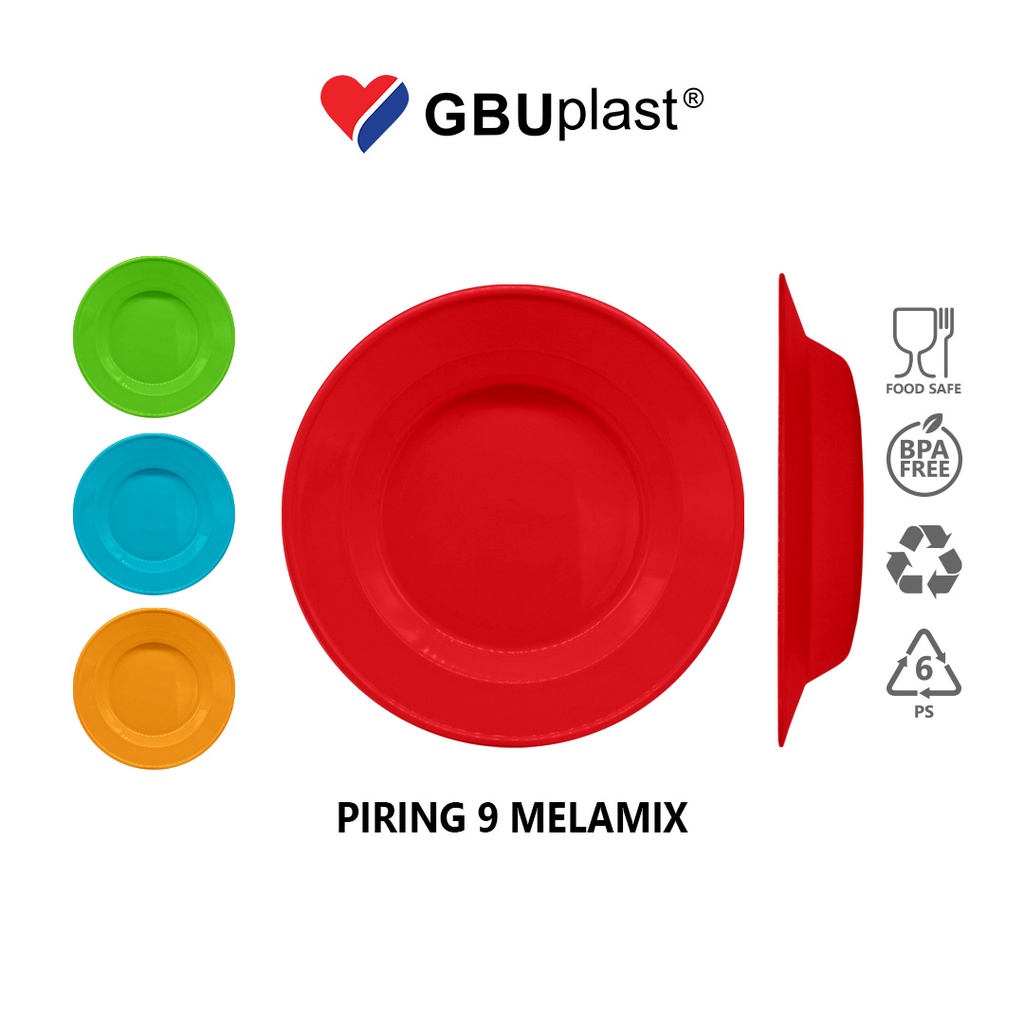 Jual GBUplast Piring Melamix Plastik BPA Free 9 Inch Plastic Plate Food ...