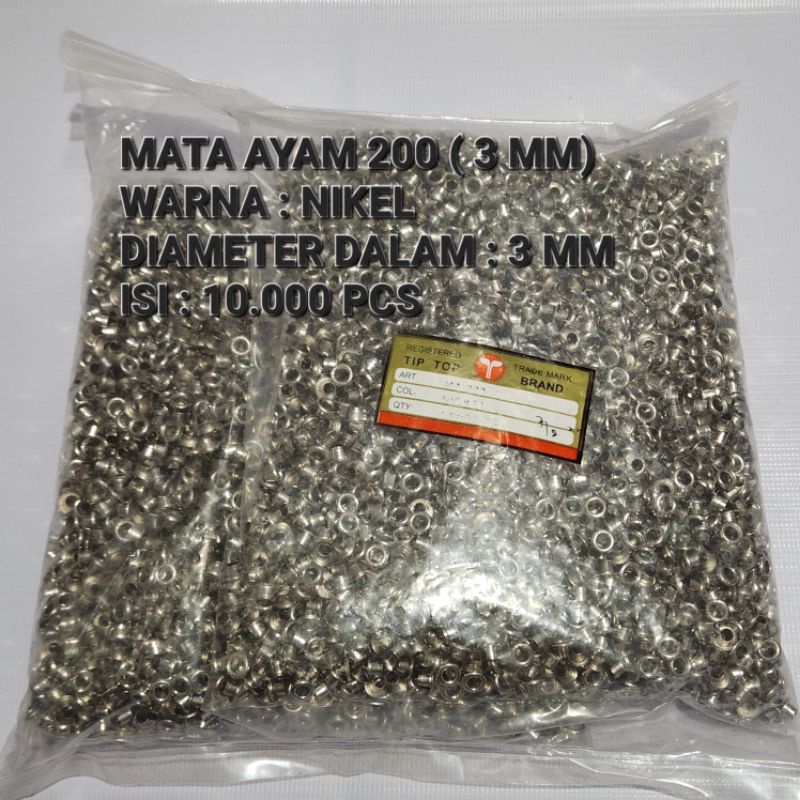 Jual MATA AYAM 200 / MATA AYAM 3 MM NIKEL ISI 10.000 PCS | Shopee Indonesia