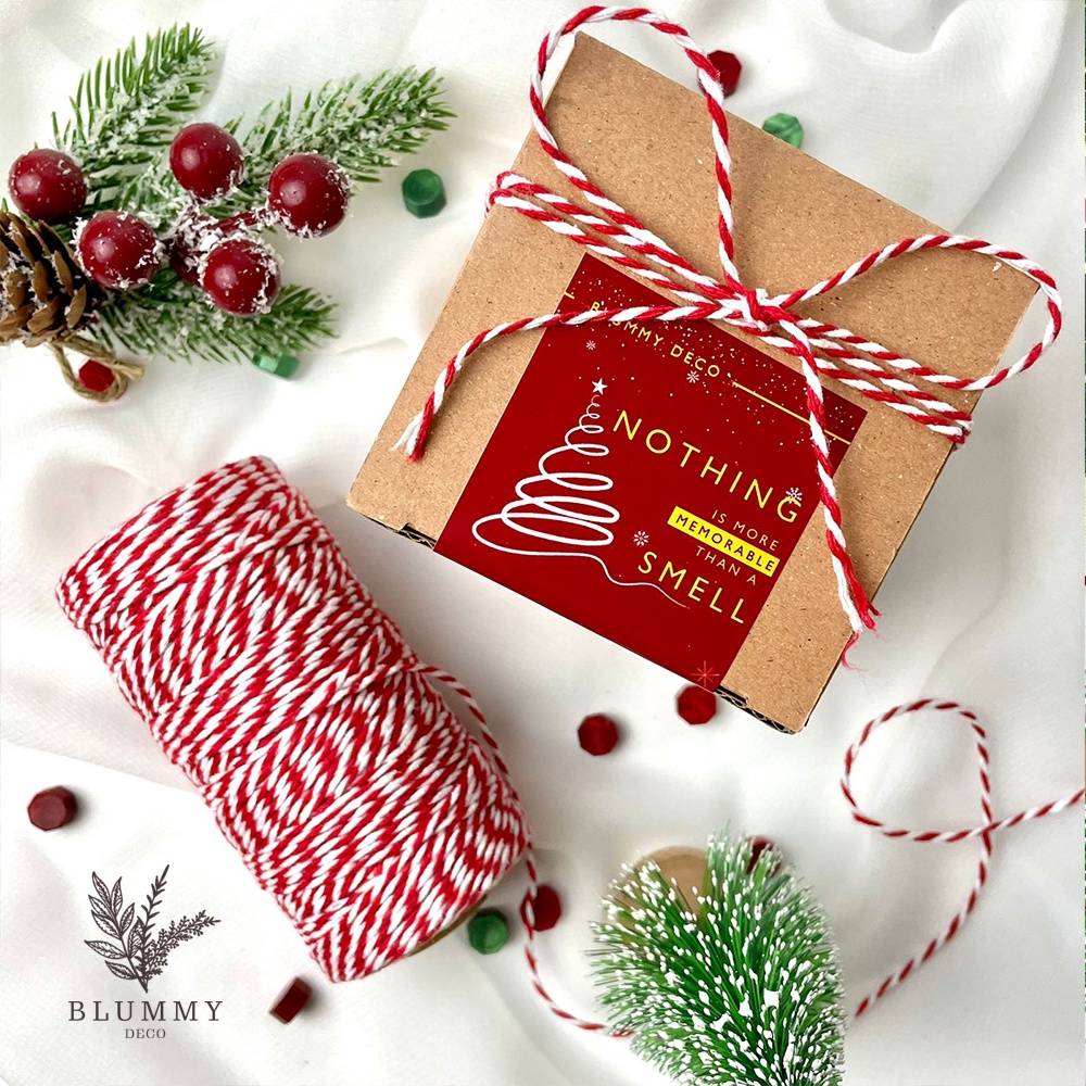 Jual Tali Benang Rami Katun Christmas Edition Merah Putih. Hiasan Tali ...