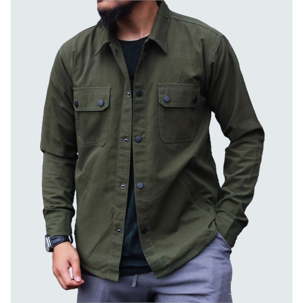 Jual Jaket Semi Parka Kemeja Semi Parka M L XL XXL 2 Saku | Shopee ...