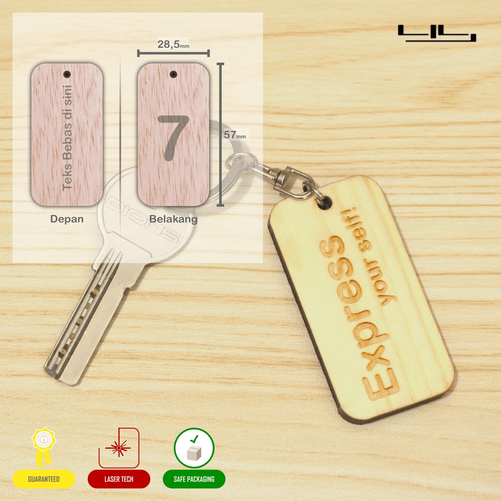 Jual Gantungan Kunci Kayu Angka Nomor Huruf Alfabet Custom YYC-KC1-001 ...