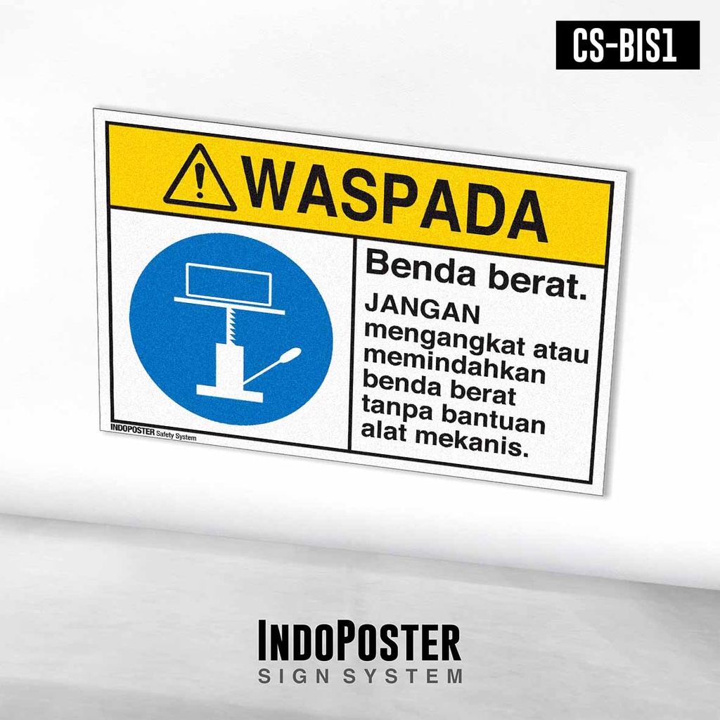 Jual Stiker Safety Sign Rambu K3 ANSI Benda Berat Manual Handling ...