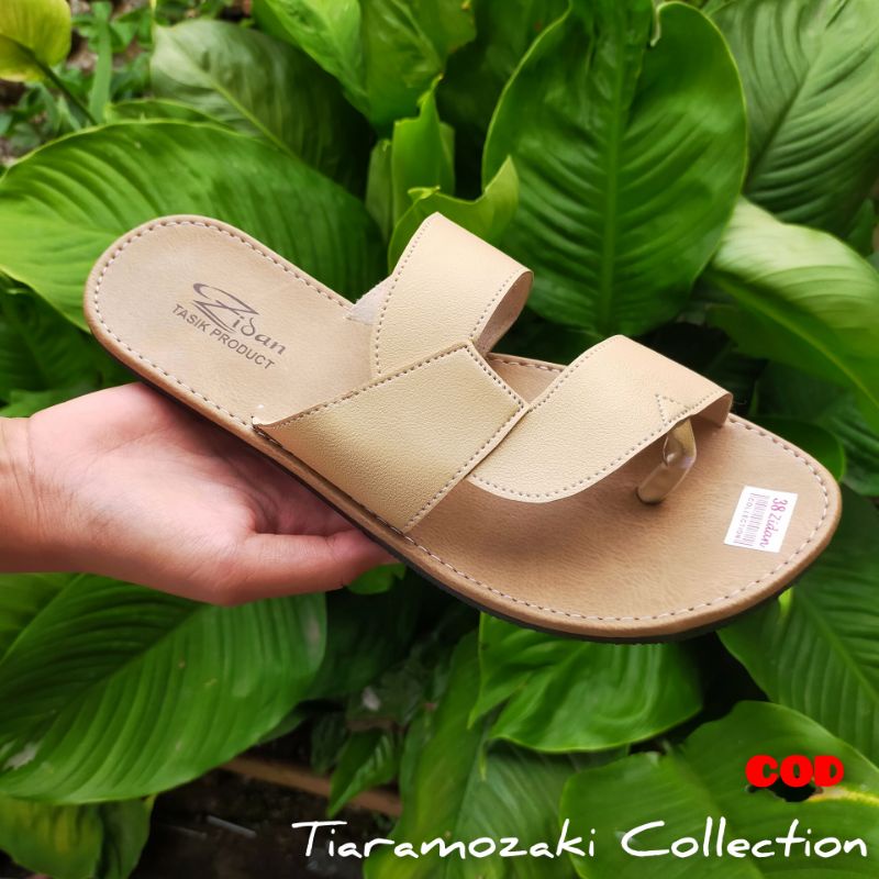 Jual Sandal Teplek Wanita Kekinian Flat Kulit Sintetis SoL Karet Anti ...