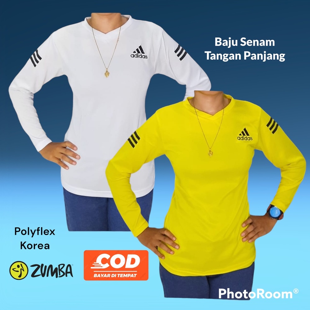 Jual Baju senam wanita lengan panjang kaos atasan olahraga fittness gym ...