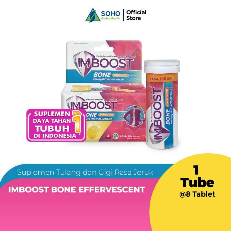Jual Imboost Bone Effervescent Suplemen Tulang Gigi Rasa Jeruk 8 Tablet ...