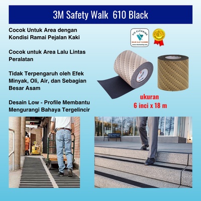 Jual 3M Safety Walk Anti Slip 610 Black (6 inci x 18m) | Shopee Indonesia