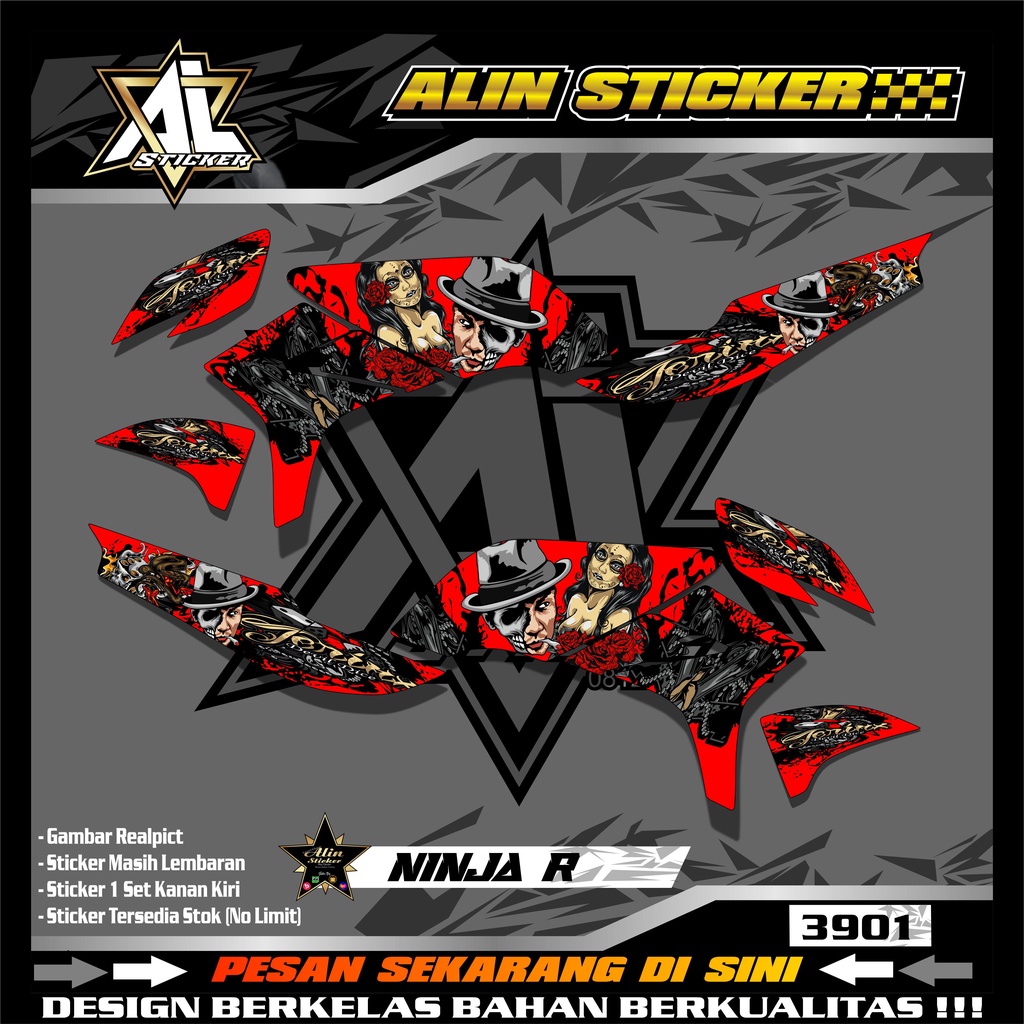 Jual 3901 Sticker Striping Kawasaki NINJA R Style New Design JERINX ...