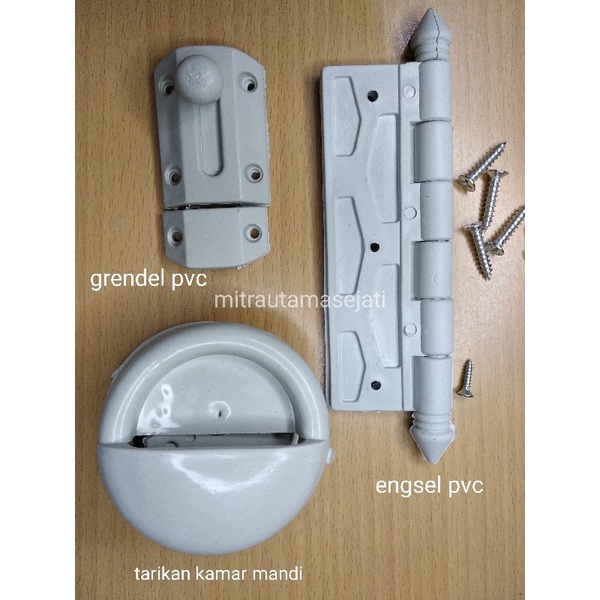 Jual PAKET Kunci Slot Grendel PVC / Tarikan Pintu Bulat / Engsel Pintu ...