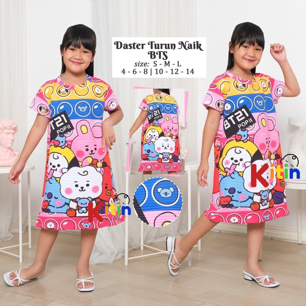 Jual KITIN - DRESS VIRAL NAIK TURUN DASTER ANAK UKURAN 4-11 TAHUN MOTIF ...