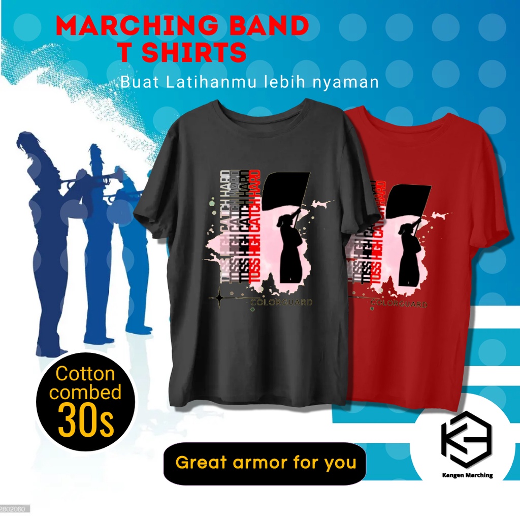 Jual Pakaian Kaos T Shirt Baju Latihan Color Guard Pria Wanita Marching ...
