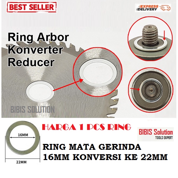 Jual RING MATA GERINDA 16MM KONVERSI KE 22MM RING BATU POTONG BESI KAYU ...
